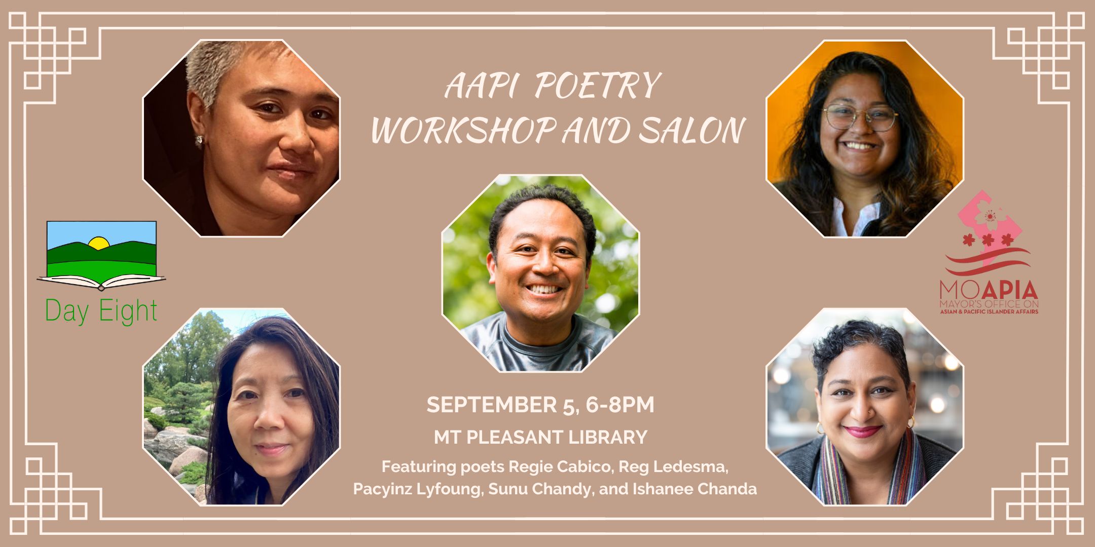 DC AAPI Writers Event September 5 at Mt Pleasant Library | Day Eight